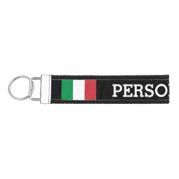 Custom Italian flag wrist keychain for Italy | Zazzle