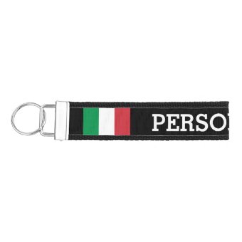Custom Italian flag wrist keychain for Italy | Zazzle