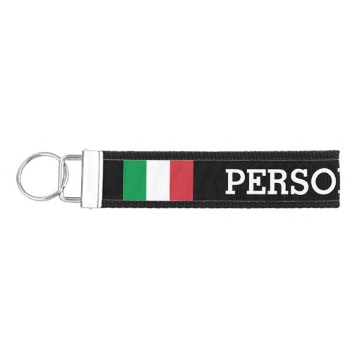 Custom Italian flag wrist keychain for Italy | Zazzle