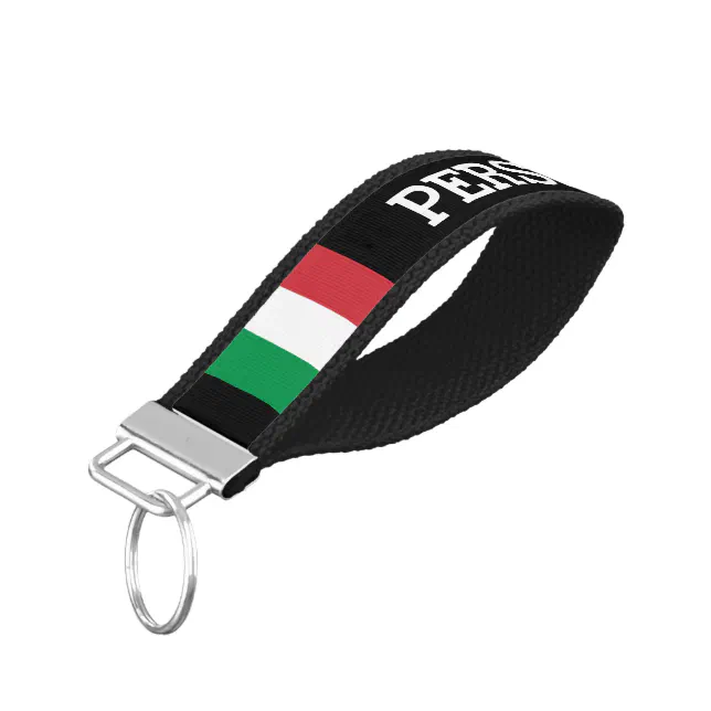 Custom Italian flag wrist keychain for Italy | Zazzle