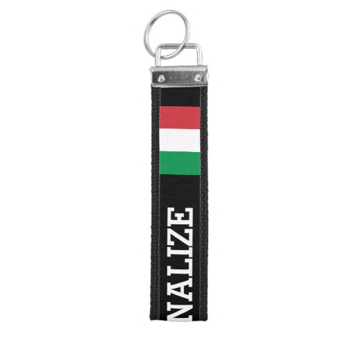 Custom Italian flag wrist keychain for Italy | Zazzle