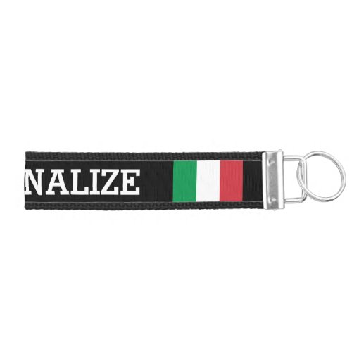 Custom Italian flag wrist keychain for Italy | Zazzle