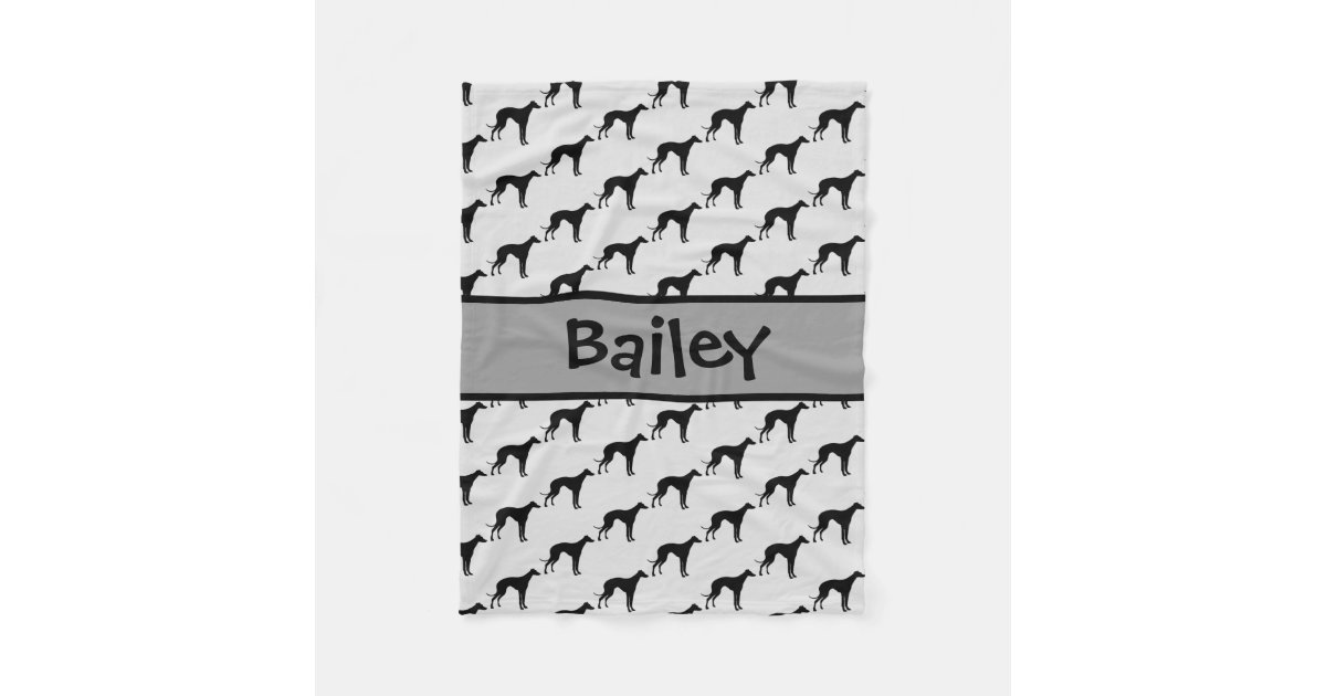 Custom Italian Greyhound Dog Silhouette Fleece Blanket | Zazzle