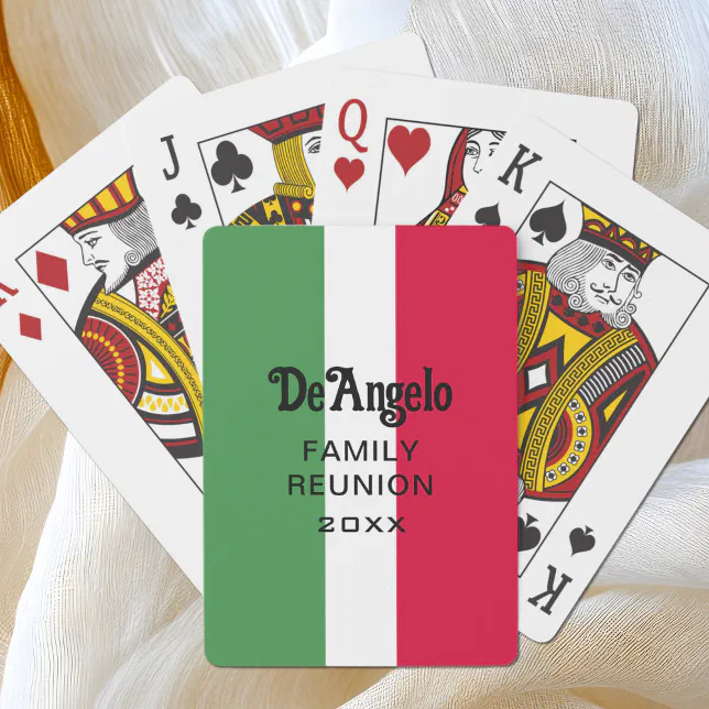 Custom Italian Surname Name Reunion Poker Cards | Zazzle