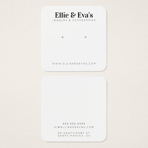 Custom Jewelry Display Card in Clean Modern Design | Zazzle