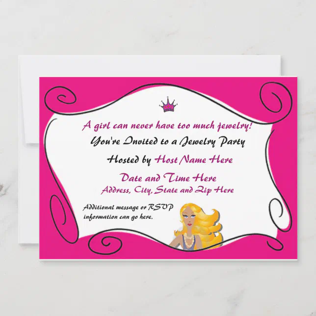 Custom Jewelry Party Invitations | Zazzle