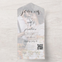 Custom Join Us QR Code Modern Script Photo Overlay All In One ...