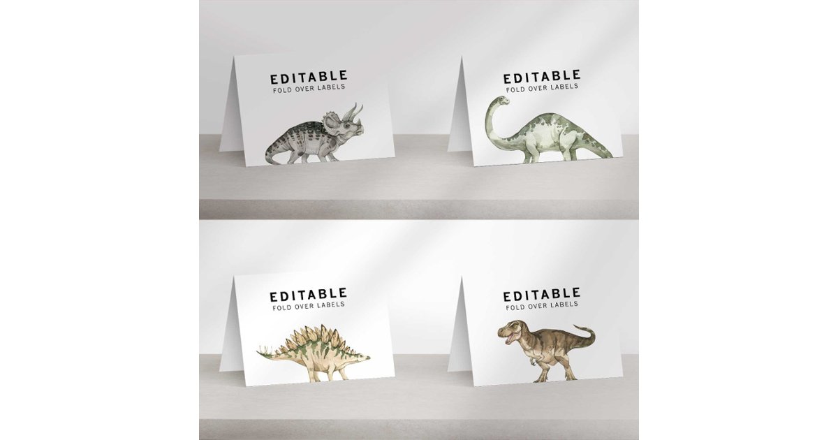 Custom Jurassic Dinosaur Fold Over Labels | Zazzle