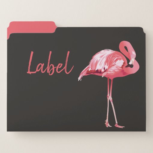 Custom Kawaii Cute Tropical Flamingos File Folder | Zazzle