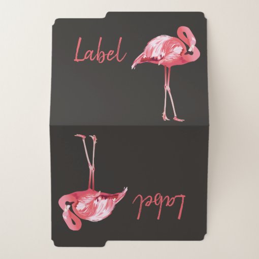 Custom Kawaii Cute Tropical Flamingos File Folder | Zazzle