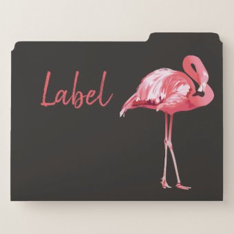 Custom Kawaii Cute Tropical Flamingos File Folder | Zazzle