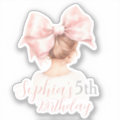 Custom Kid Birthday Sticker Party Favour Girl | Zazzle