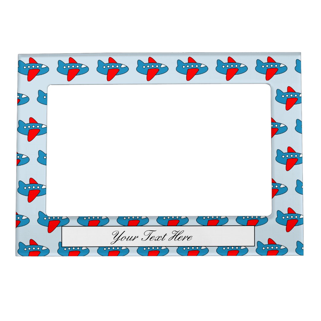 Custom kid's airplane toy magnetic photo frame | Zazzle