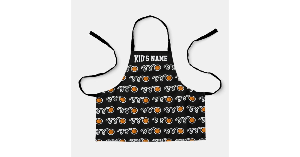 Custom kid's apron with basketball sports print | Zazzle