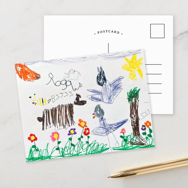 Custom Kids' Art Print Postcard | Zazzle