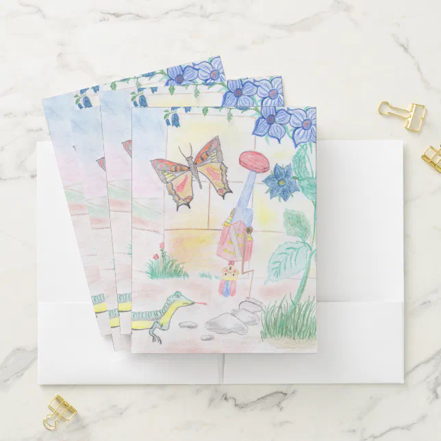 Custom Kids Artwork, Nutcracker toy, butterfly, Pocket Folder | Zazzle