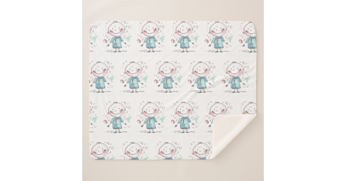 custom kids drawing sherpa blanket | Zazzle
