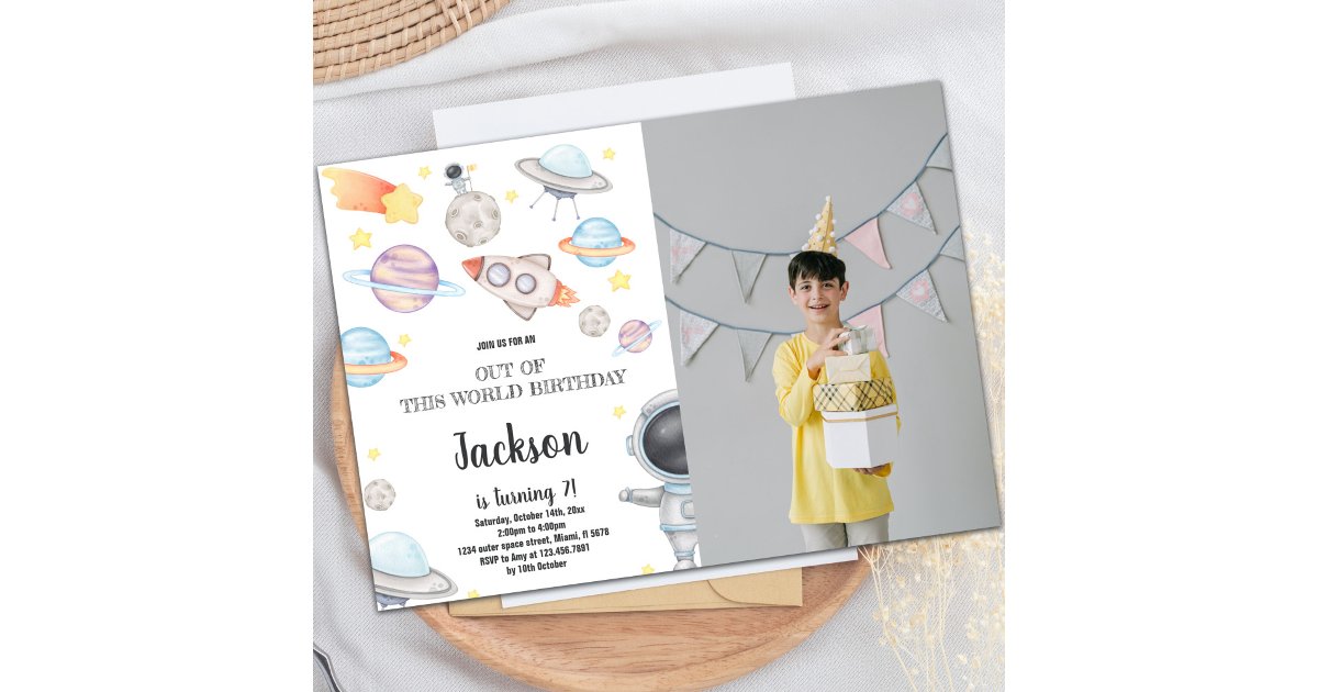 Custom Kids Galaxy Party Invite | Zazzle