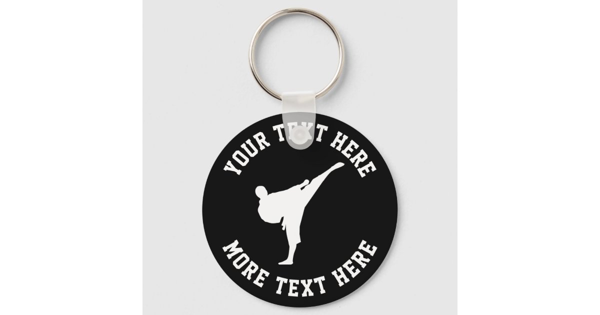 Custom kids karate martial arts Birthday party Keychain | Zazzle