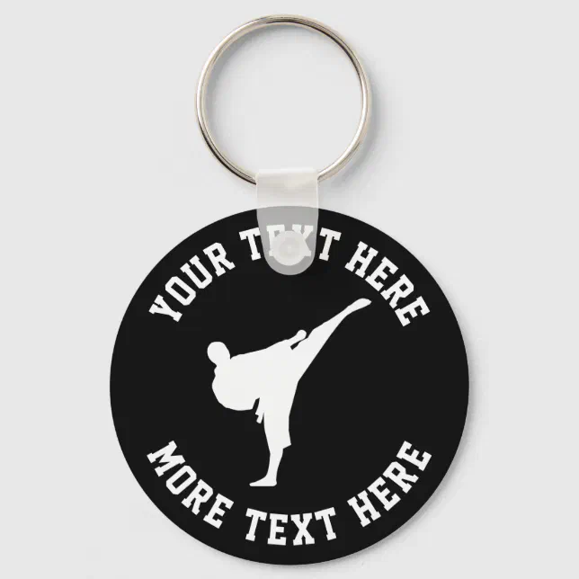 Custom kids karate martial arts Birthday party Keychain | Zazzle