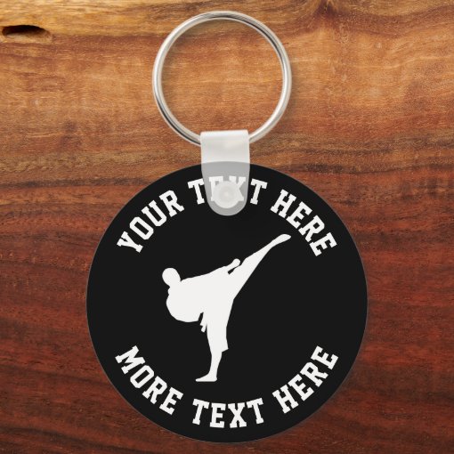 Custom kids karate martial arts Birthday party Keychain | Zazzle
