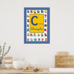 Custom Kids Name / Alphabet Poster | Zazzle