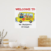 Custom Kids on the School Bus Welcome Poster | Zazzle