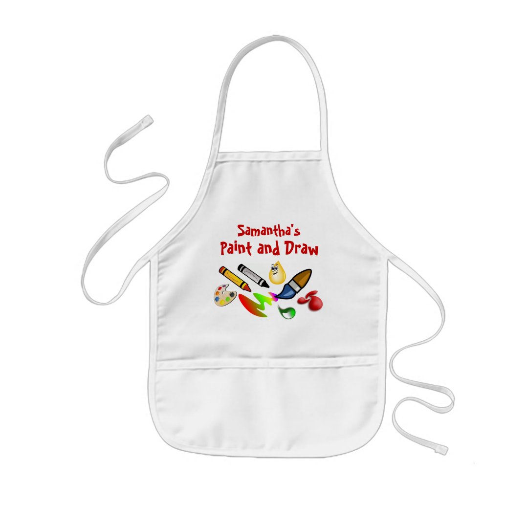 Custom Kids Paint Draw Arts and Crafts Kids Smock Kids' Apron | Zazzle