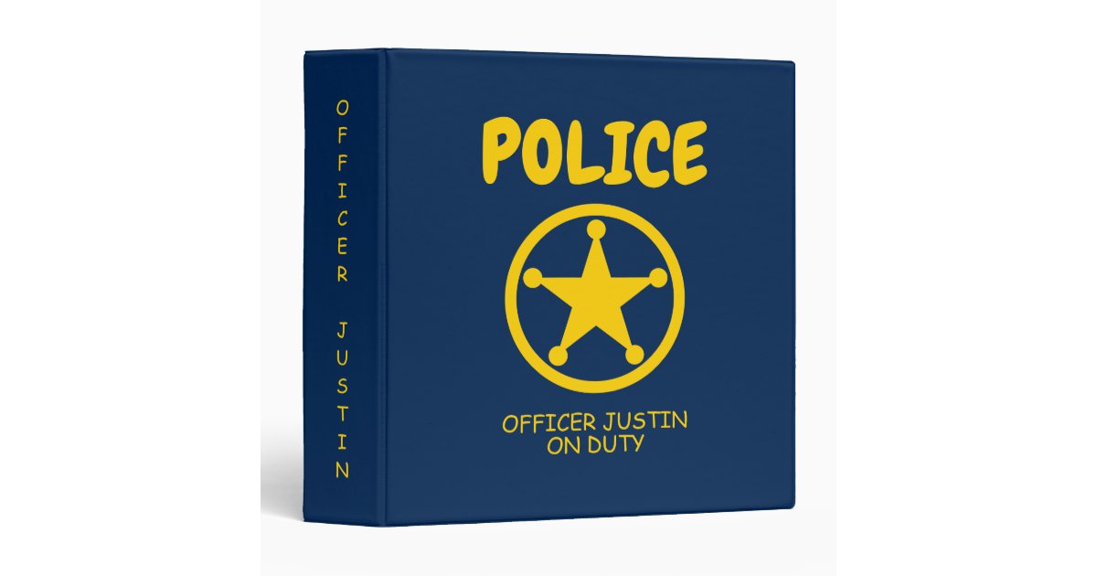 Custom kid's police officer theme school binder | Zazzle