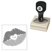 Custom KISS Lips Love - add initials Rubber Stamp | Zazzle