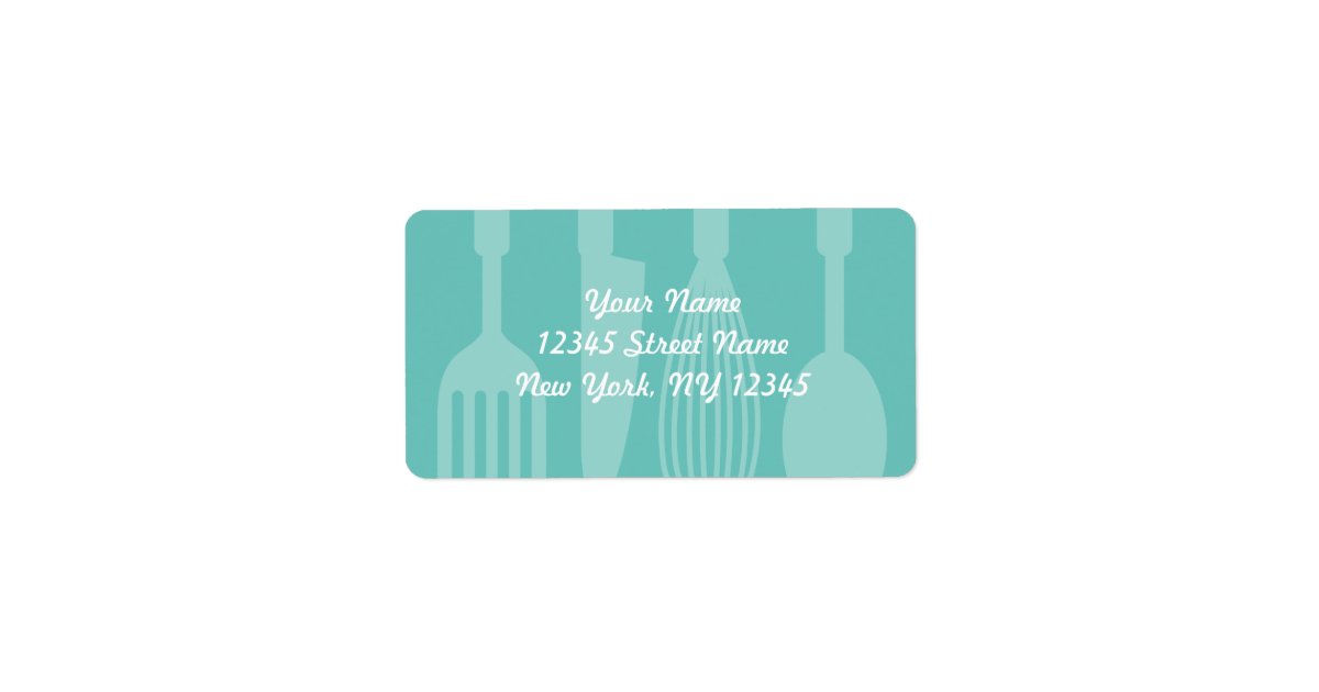 Custom kitchen cooking utensils address labels | Zazzle