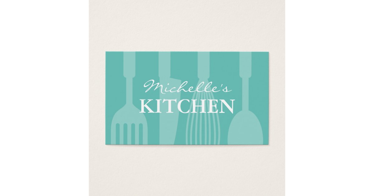 Custom kitchen cooking utensils business card | Zazzle.com