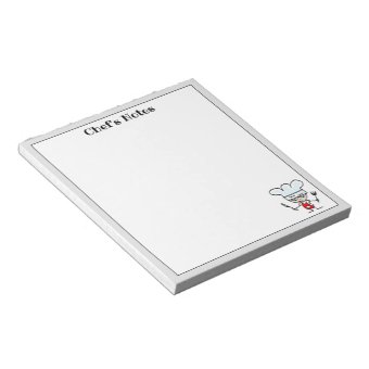 Custom kitchen notepads with cute chef cartoon | Zazzle