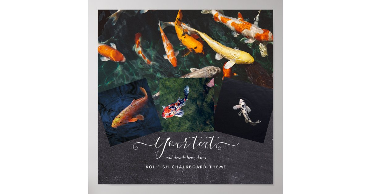 Custom KOI FISH Photo Collage Gift For Men Poster | Zazzle