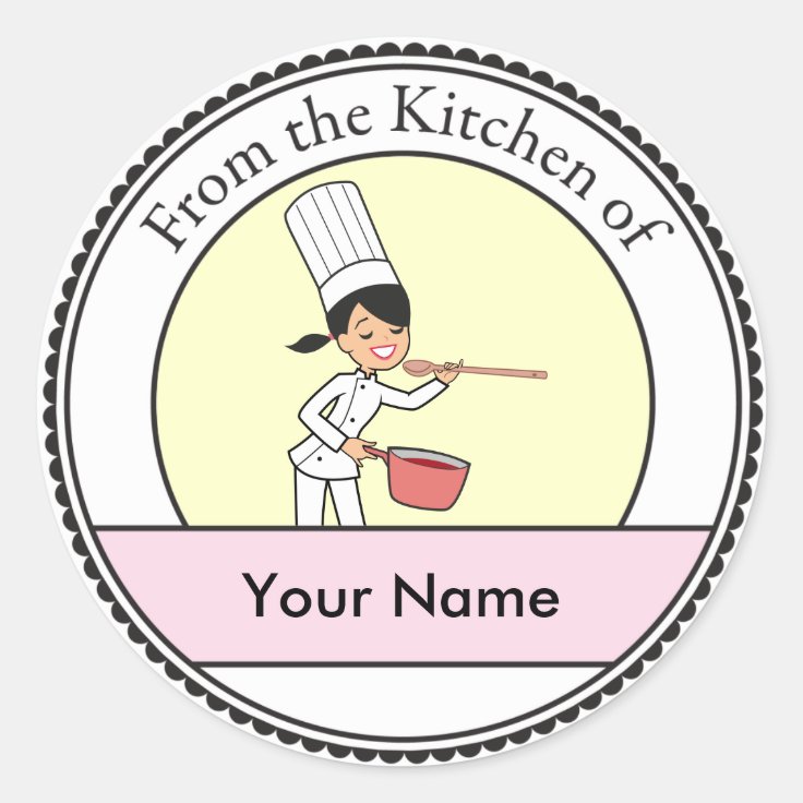 Custom Label Sticker with Kitchen Art | Zazzle