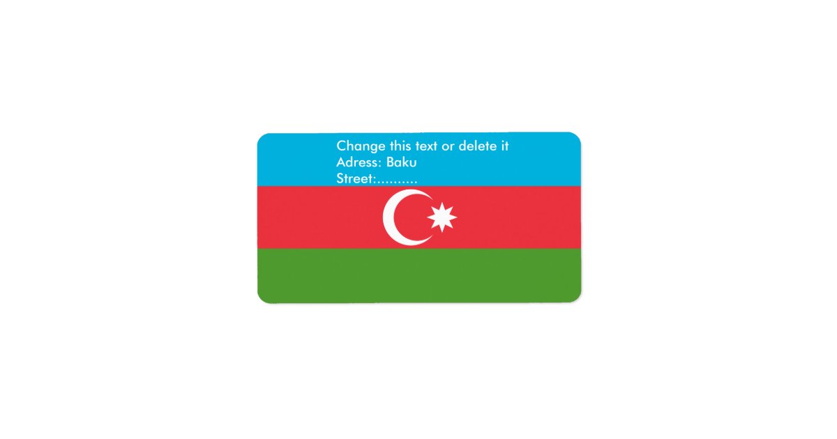 Custom Label with Flag of Azerbaijan | Zazzle