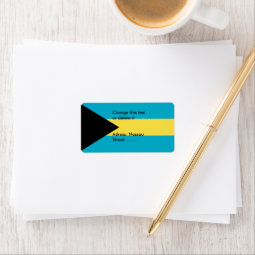 Custom Label with Flag of Bahamas | Zazzle