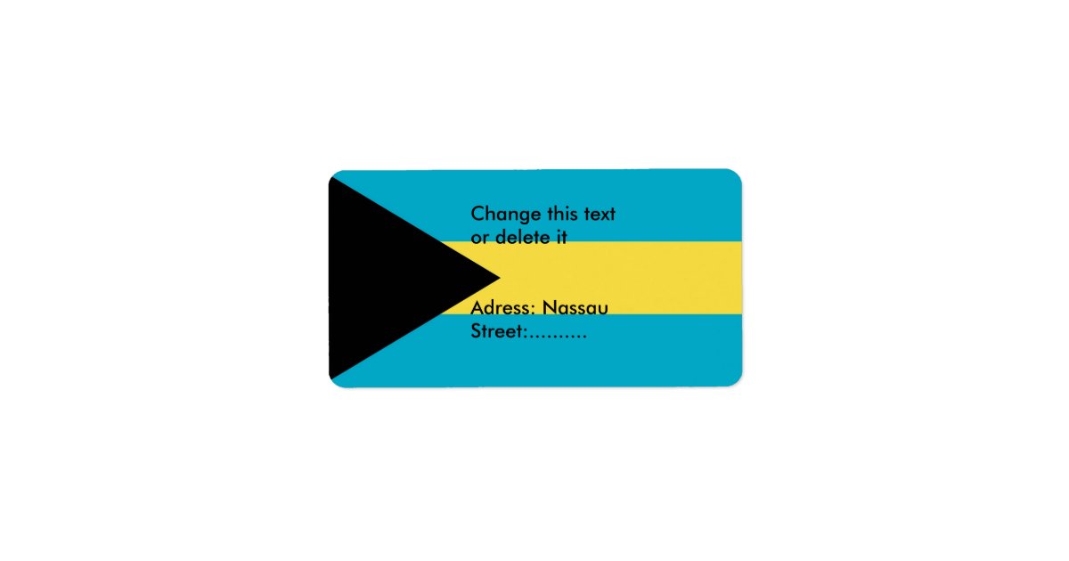 Custom Label with Flag of Bahamas | Zazzle