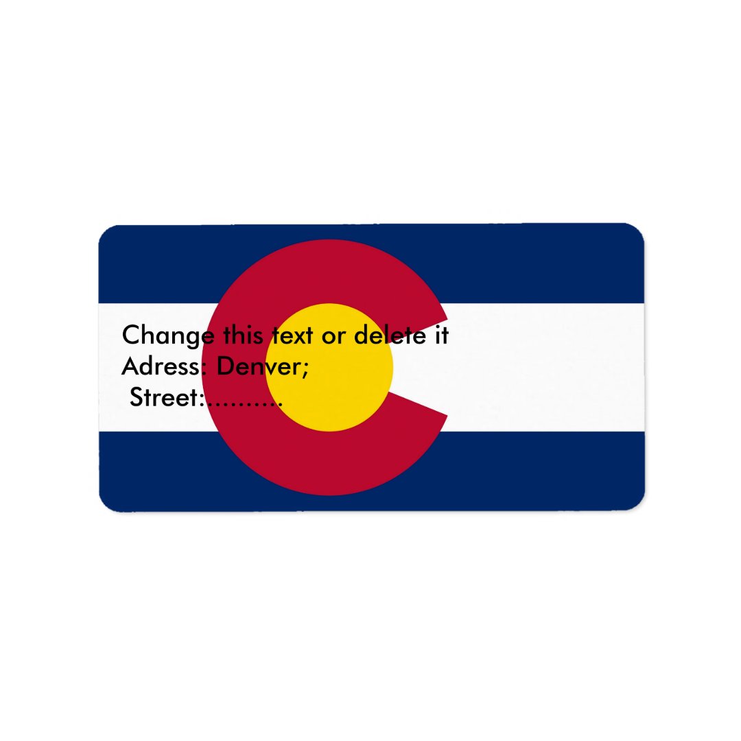 Custom Label with Flag of Colorado | Zazzle