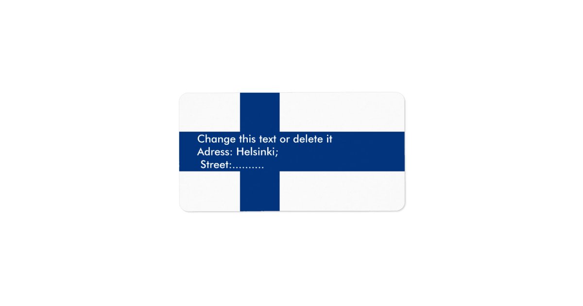 Custom Label with Flag of Finland | Zazzle