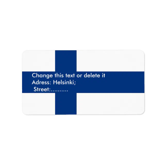 Custom Label with Flag of Finland | Zazzle