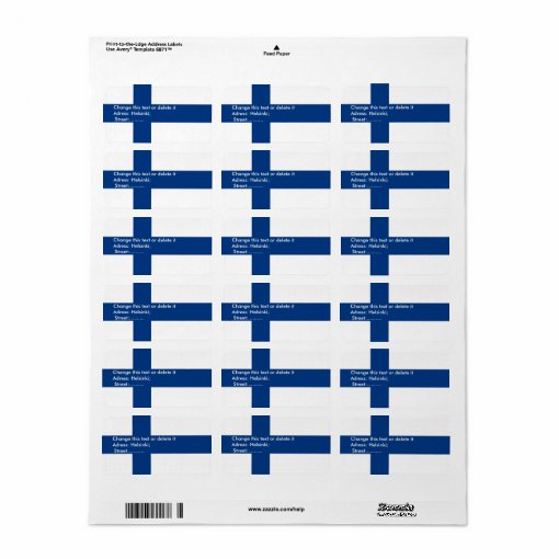 Custom Label with Flag of Finland | Zazzle