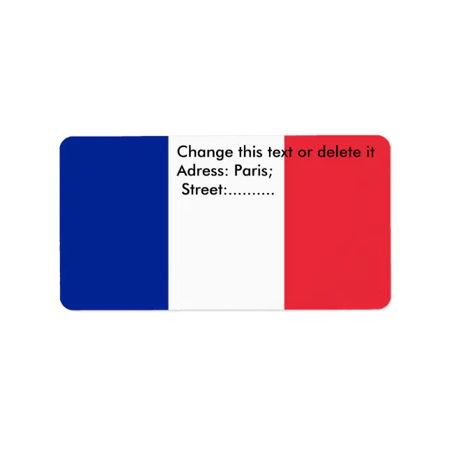 Custom Label with Flag of France | Zazzle