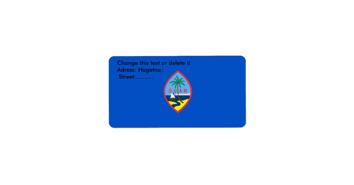 Custom Label with Flag of Guam, U.S.A. | Zazzle