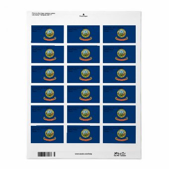 Custom Label with Flag of Idaho | Zazzle