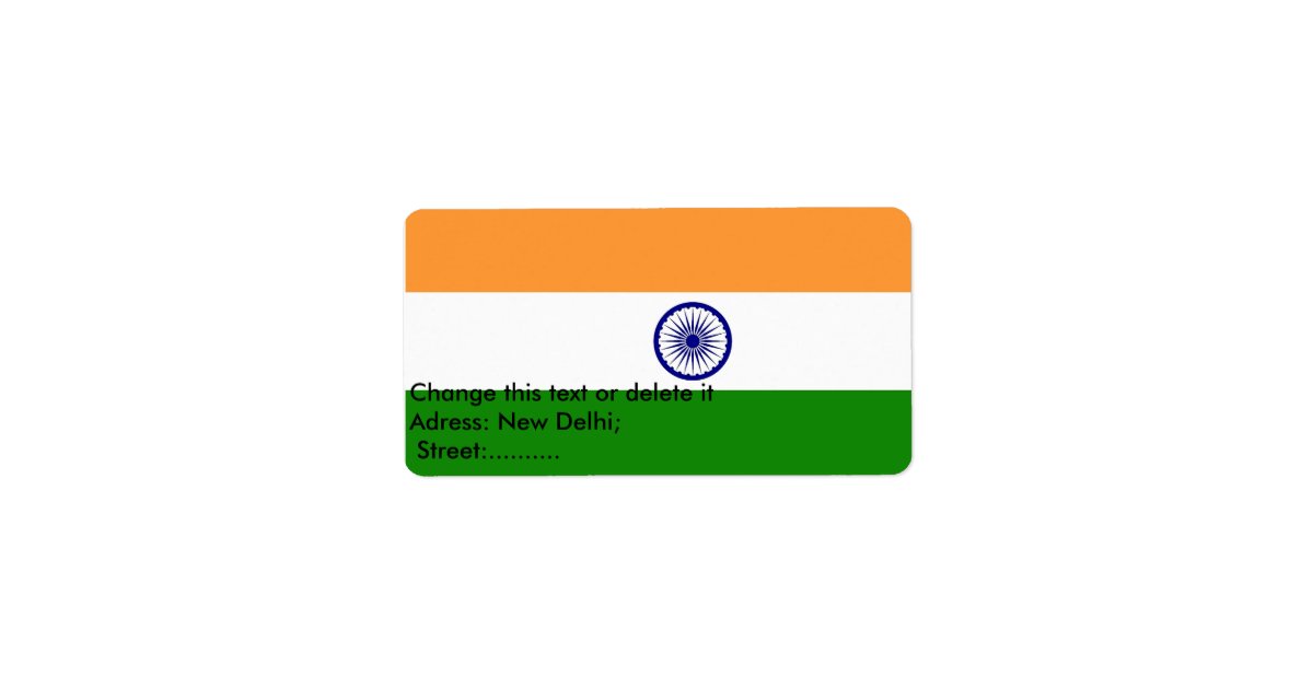 Custom Label with Flag of India | Zazzle