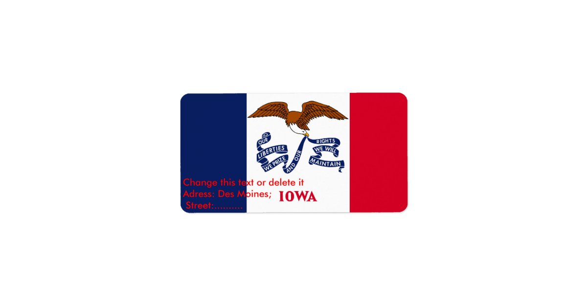 Custom Label with Flag of Iowa | Zazzle