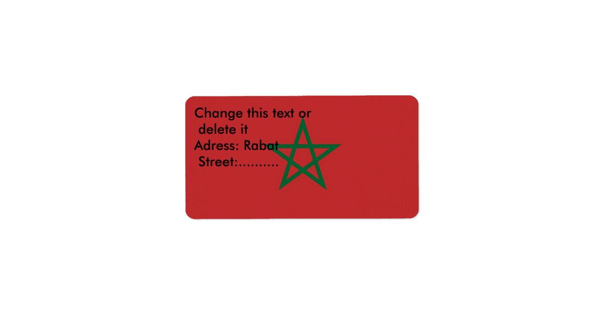 Custom Label with Flag of Morocco | Zazzle