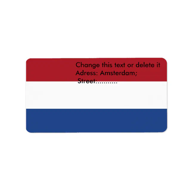 Custom Label with Flag of Netherlands | Zazzle