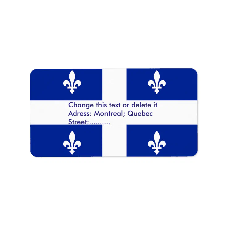 Custom Label with Flag of Quebec, Canada | Zazzle